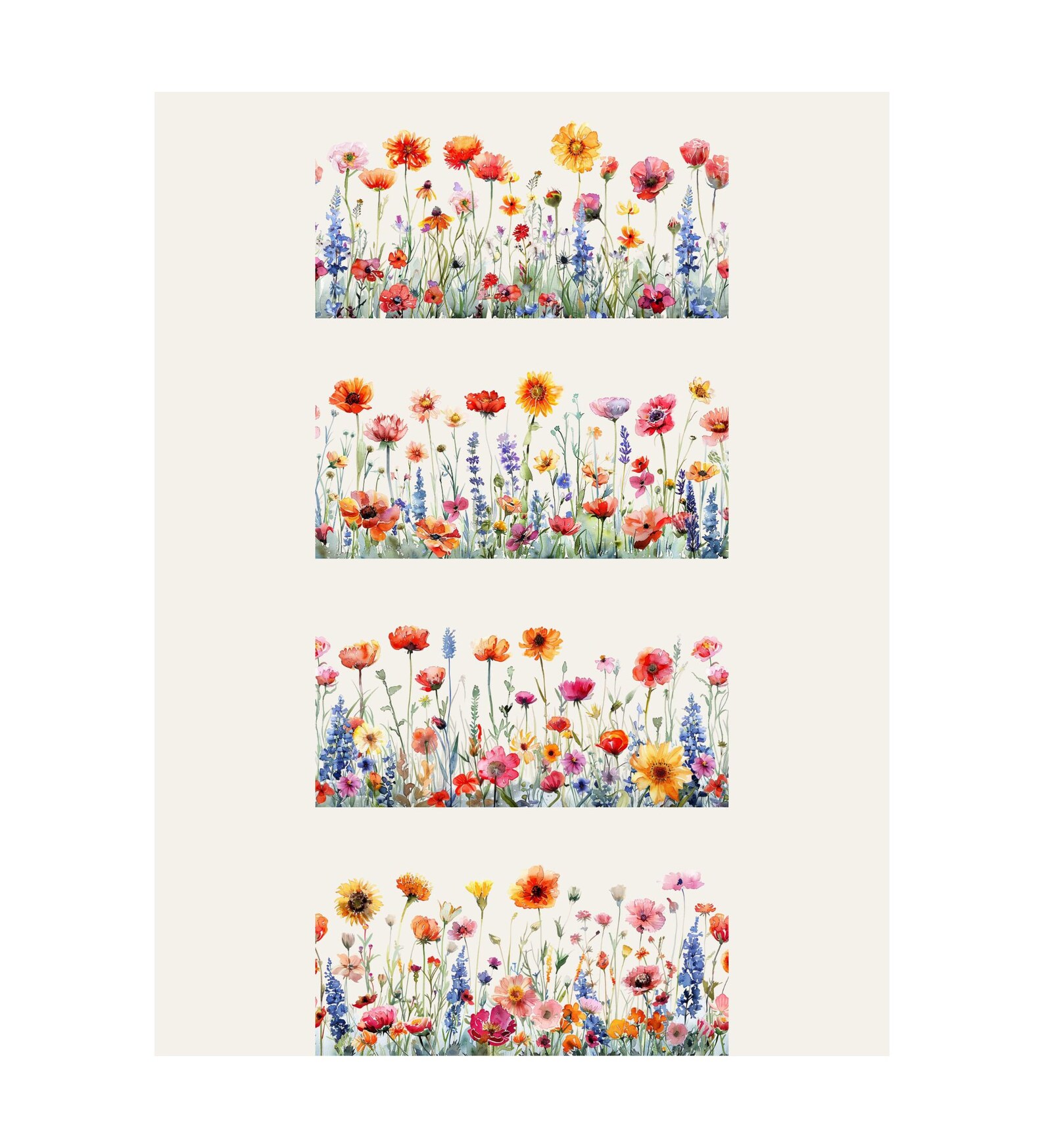 Watercolor Summer Flowers Clipart Floral Background Collection 10 ...