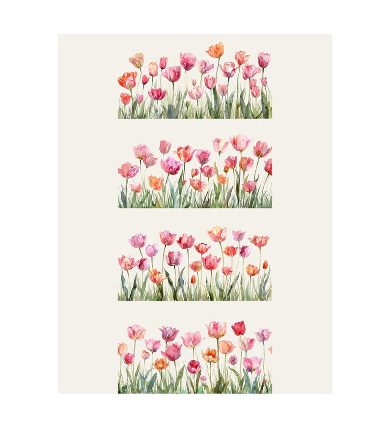 Watercolor Tulip Flowers Clipart | Floral Background Collection - 10 ...