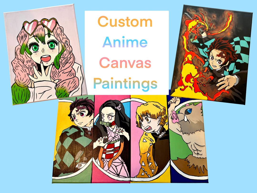 Custom Demon Slayer Paintings Handmade - Etsy