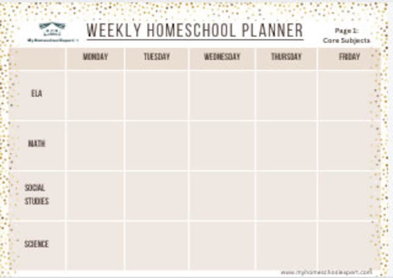 Homeschool Weekly Planner - Etsy