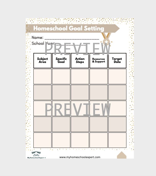 Homeschool Year Goal Setting Template - Etsy