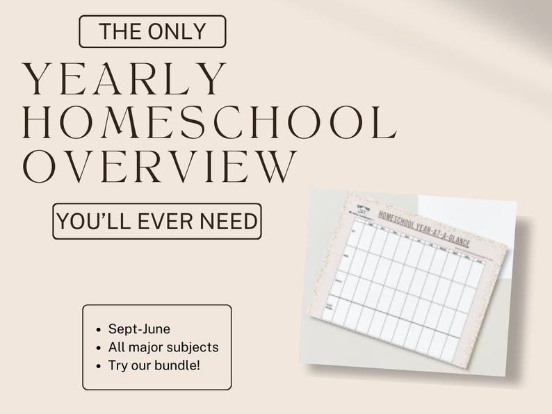 Homeschool Yearly Overview & Planner - Etsy