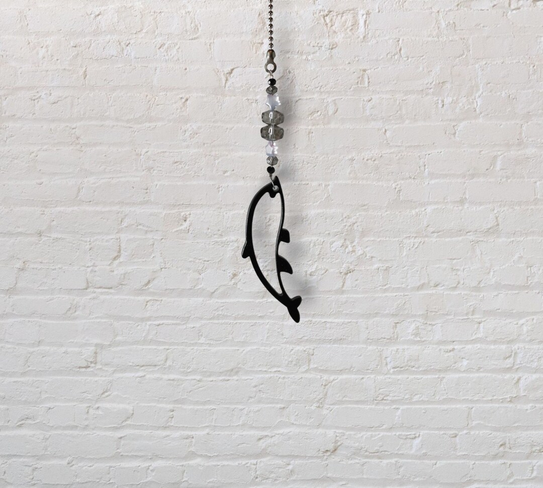 Black Metal, Dolphin Shape Ceiling Fan Pull, Under the Sea Gift Idea ...