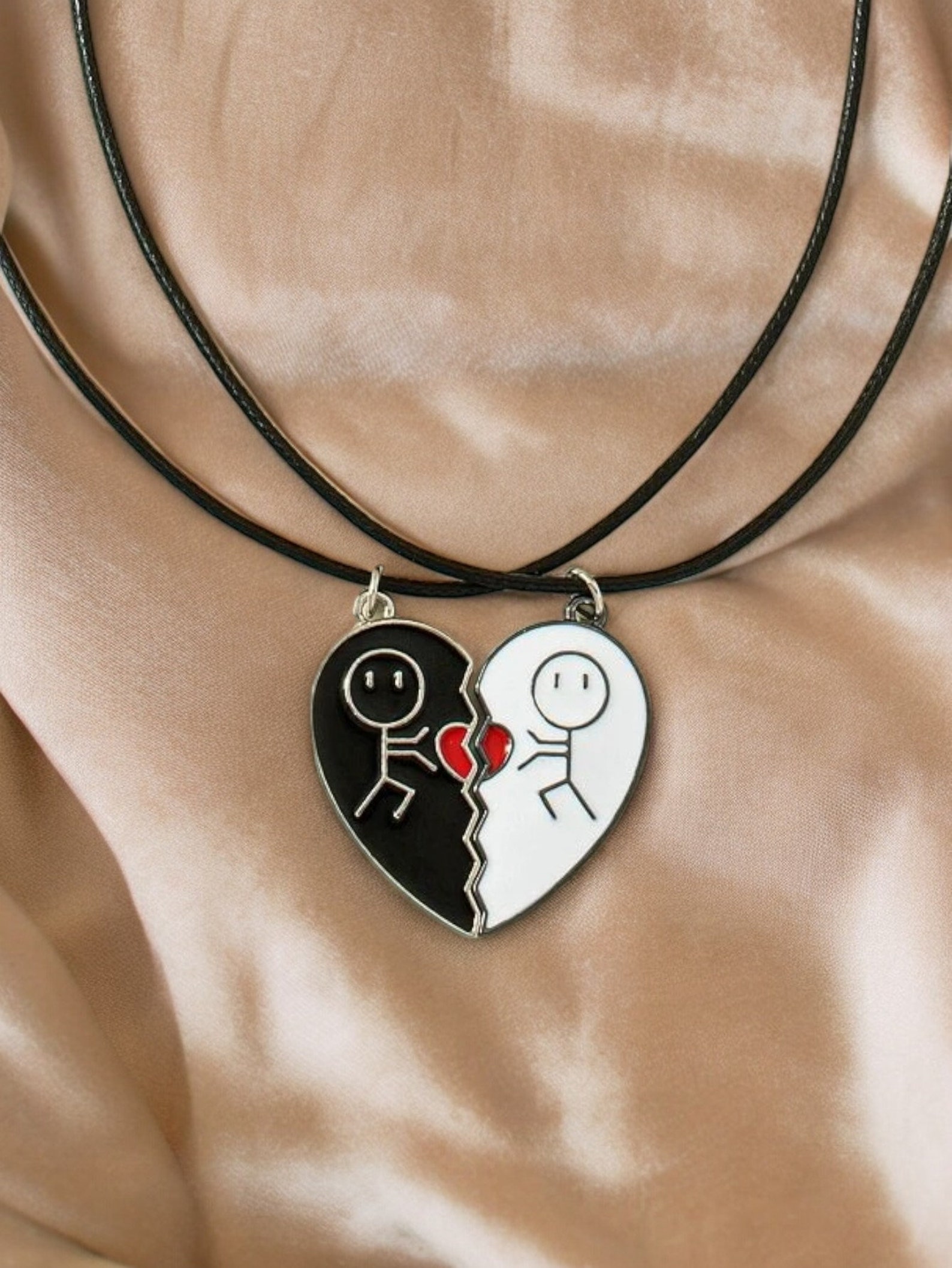 Handmade Cute Funny Couple Matching Necklace Lovers Necklace ...