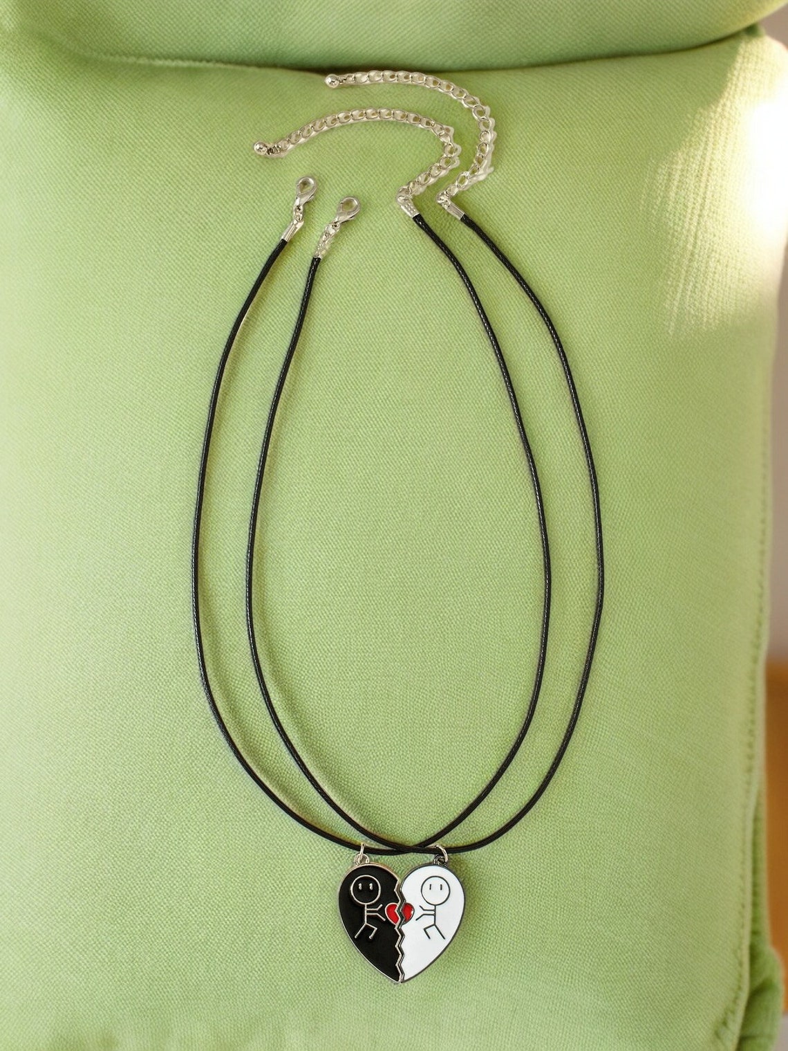 Handmade Cute Funny Couple Matching Necklace Lovers Necklace ...