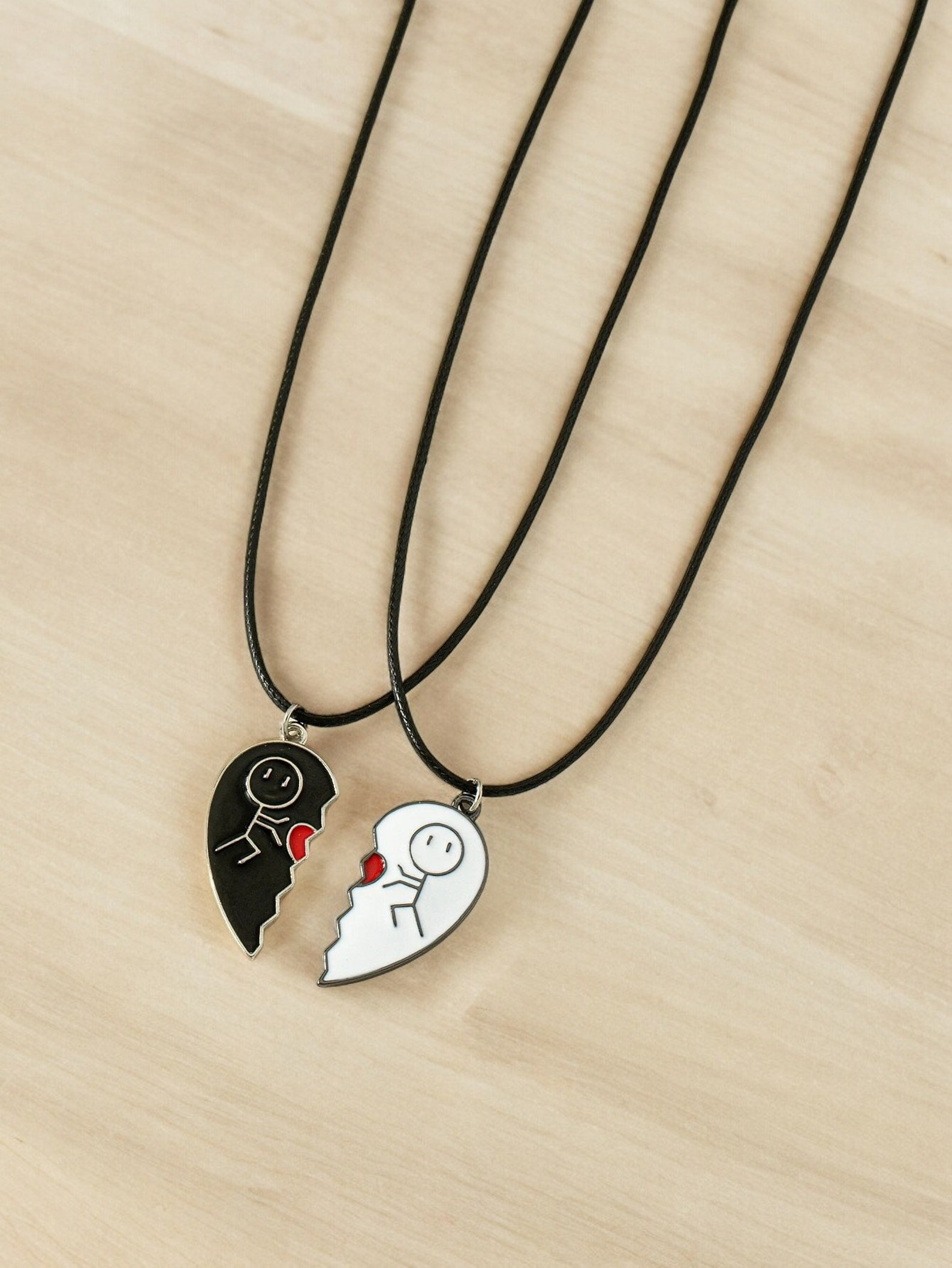 Handmade Cute Funny Couple Matching Necklace Lovers Necklace ...