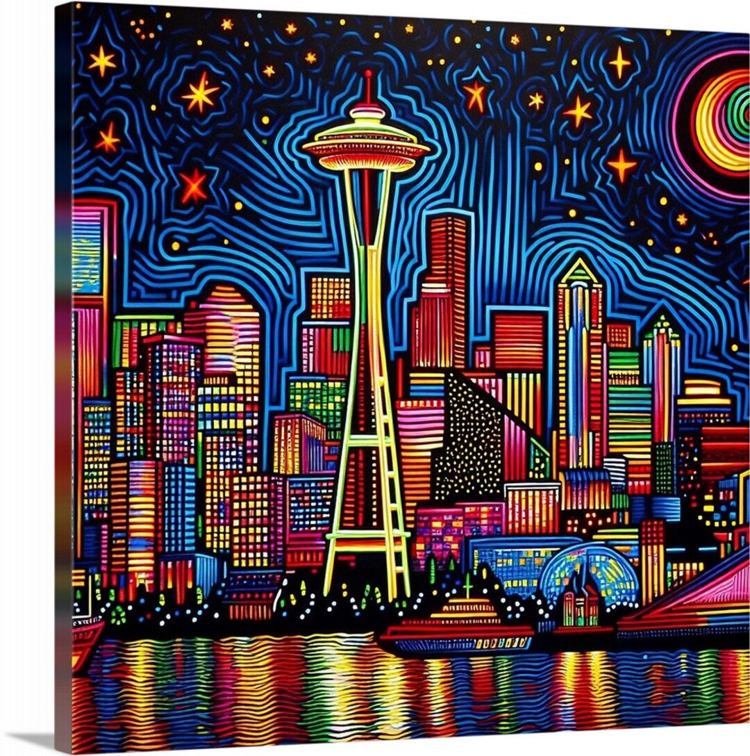 Neon Needlepoint Kit by Haring's, DIY Embroidery Project, Craft ...