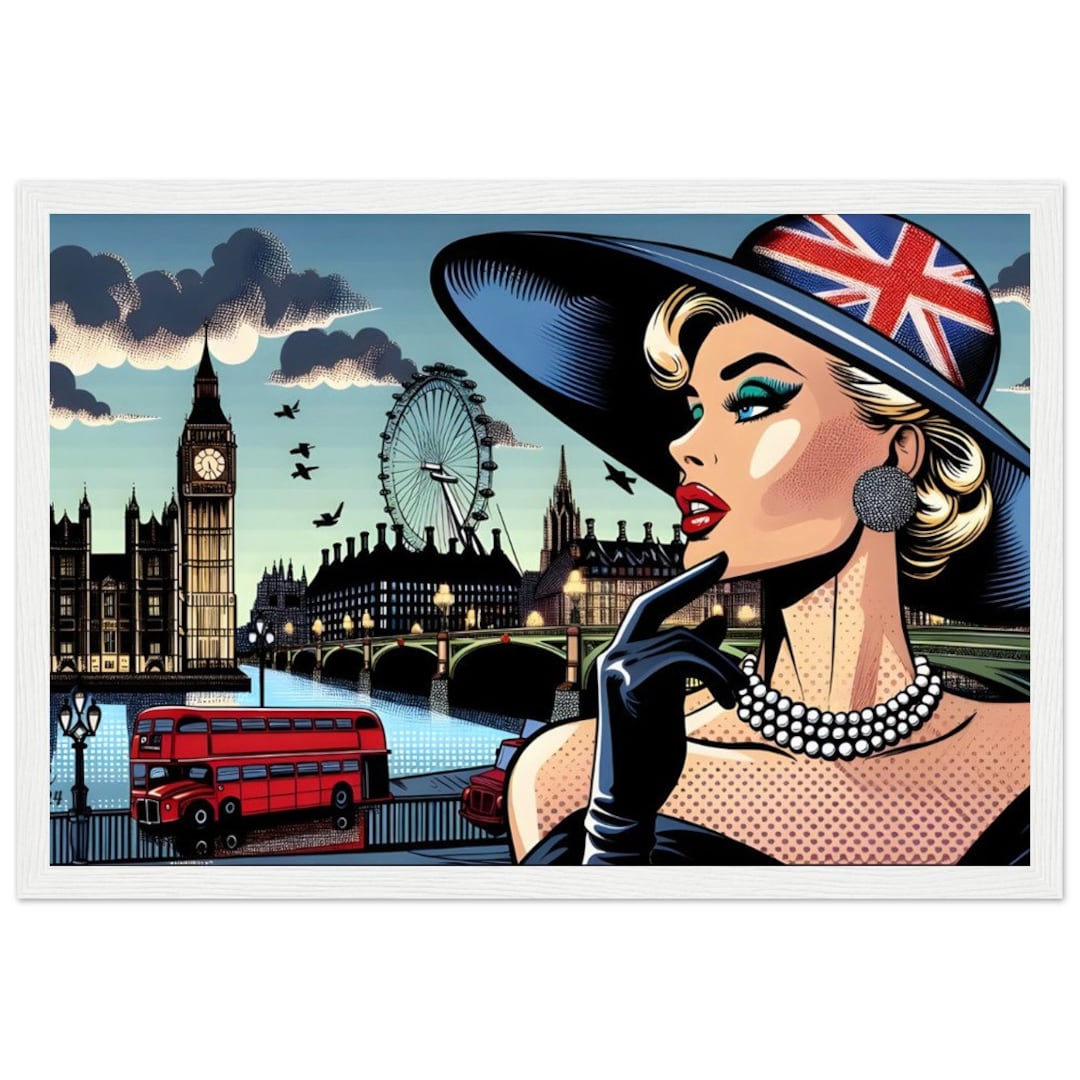 London's Calling Pop Art Wall Art, Classic Matte Paper Poster in Wooden ...