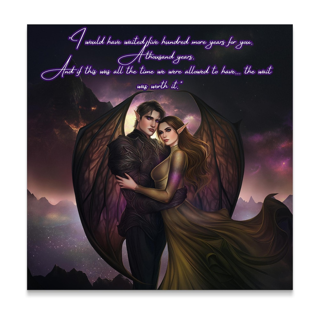 Fantasy Couple Poster With Quote, Dark Romantic Art Print ...
