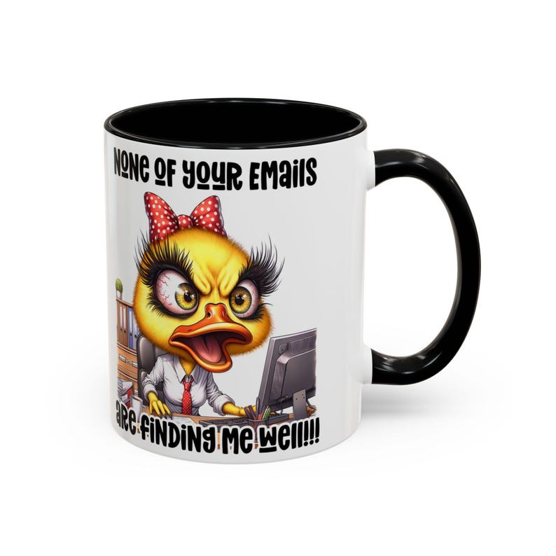 Angry Duck Meme Mug: Workplace Frustration Cartoon Office Humor - Etsy