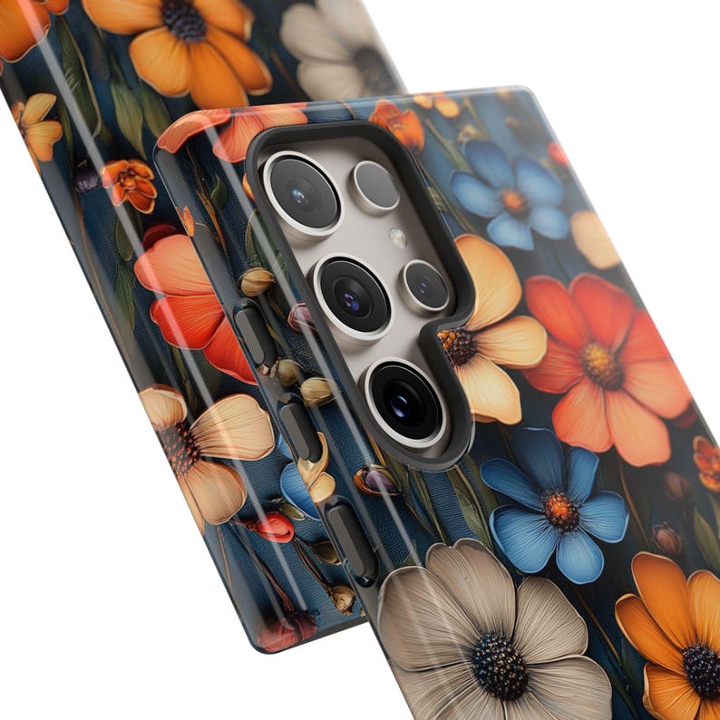 Metallic Floral Phone Case – Flower Design - Etsy