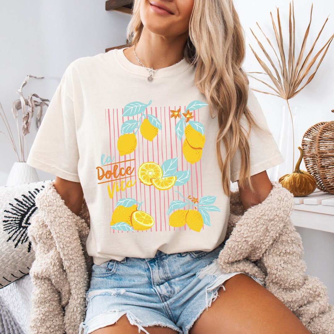 Watercolor Lemon Graphic Tee: Comfort Colors Cotton Summer Shirt - Etsy