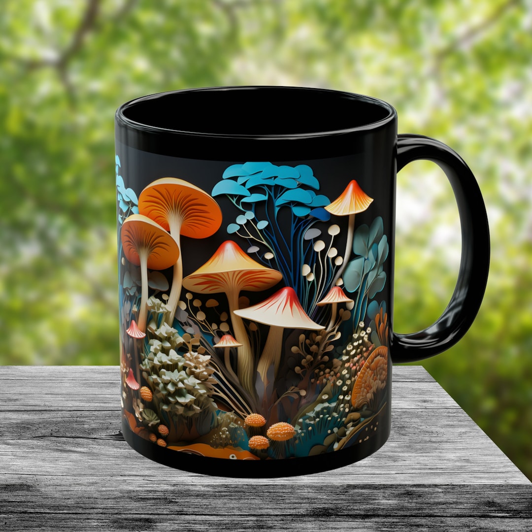 Mushroom Mug 3D Mushrooms Floral Nature Mug Cottagecore Coffee Mug ...