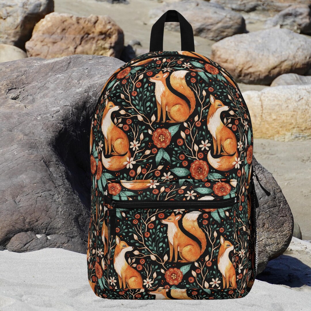 Cute Foxes Wildflowers Backpack Gift for Foxes Lovers Everyday Urban ...
