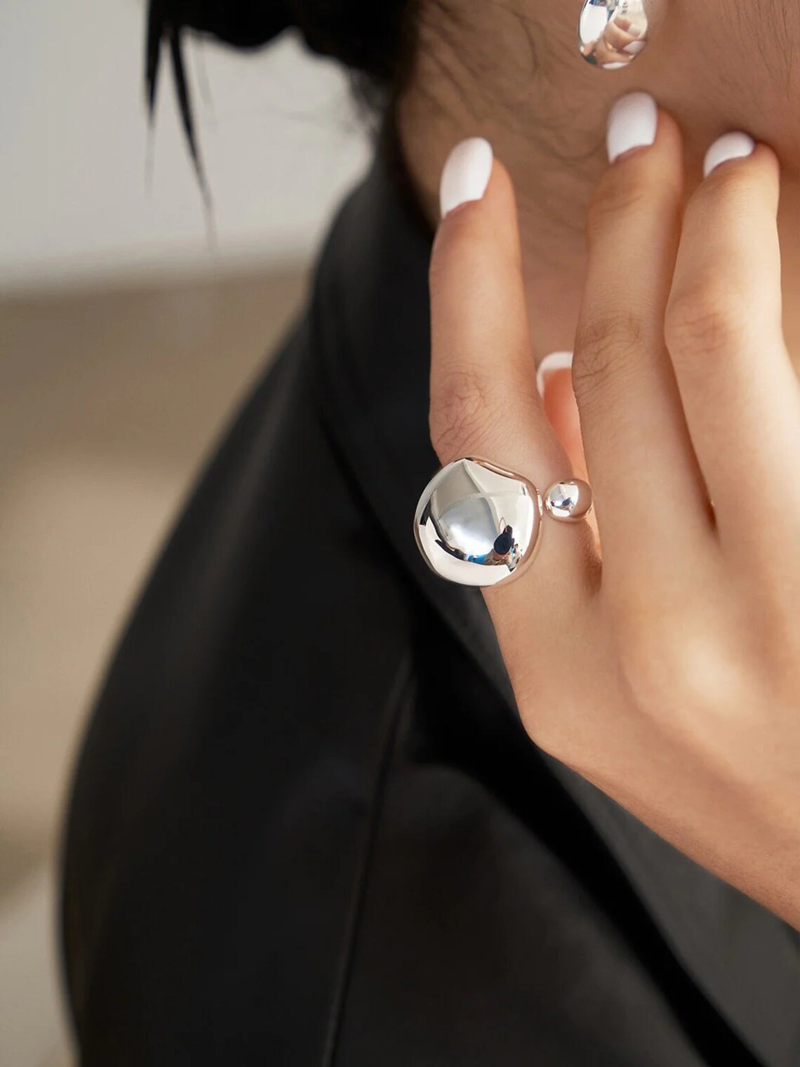 Fluid Elegance Water Droplet-inspired Ring, Fluid Elegance Water Droplet-inspired Ring ...