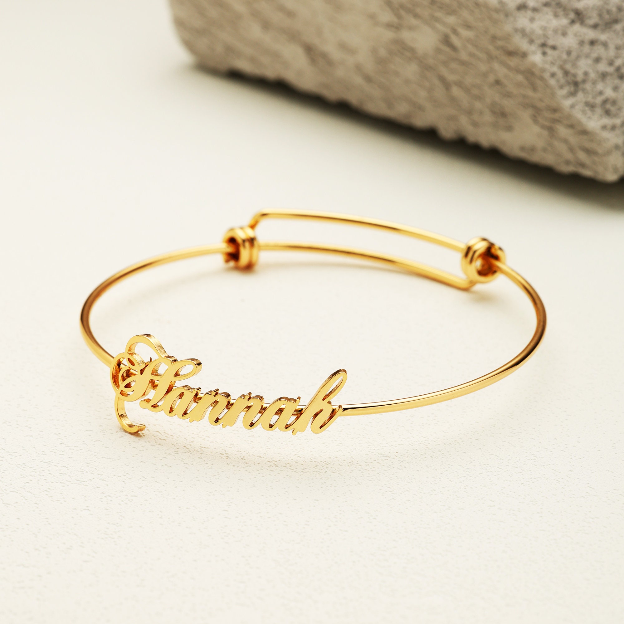 Personalized Name Bracelet Bangle, Custom Name Bangle, Gold Name Cuff ...