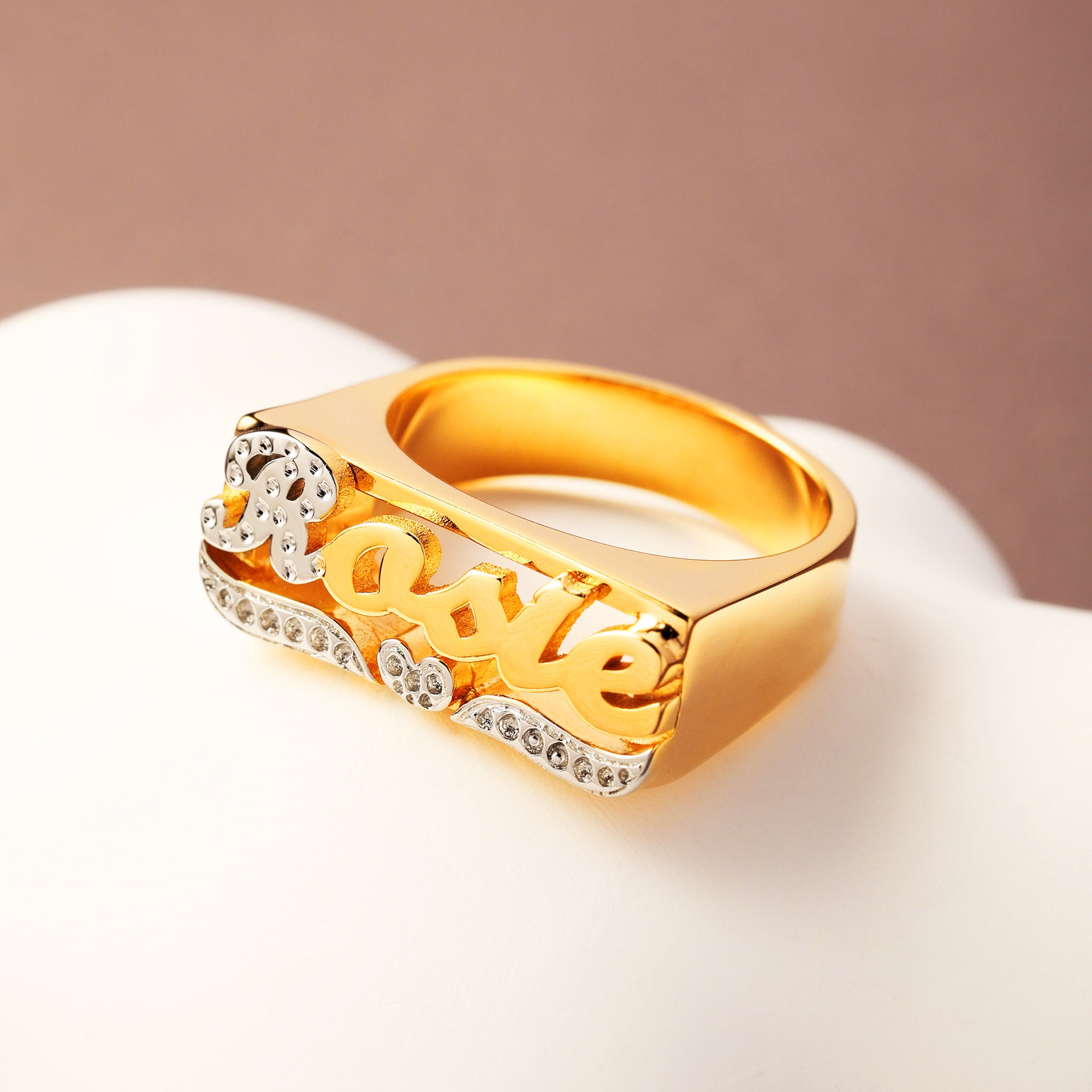 Personalized Name Ring, Custom 3D Name Ring, Perfect Gift for Mother's ...