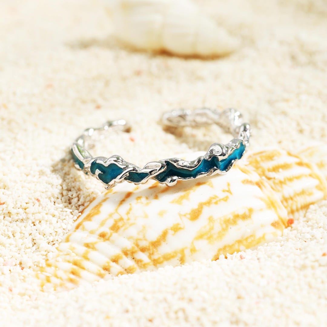 Waves Ring, Sterling Silver Ocean Ring, Delicate Ring, Ocean Breeze ...