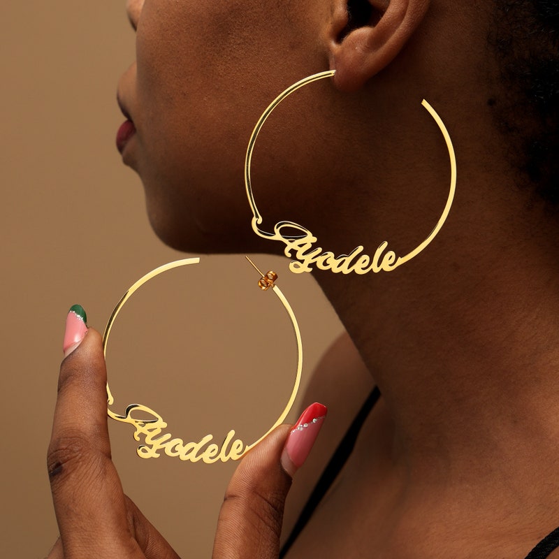 Name Hoop Earrings - Etsy