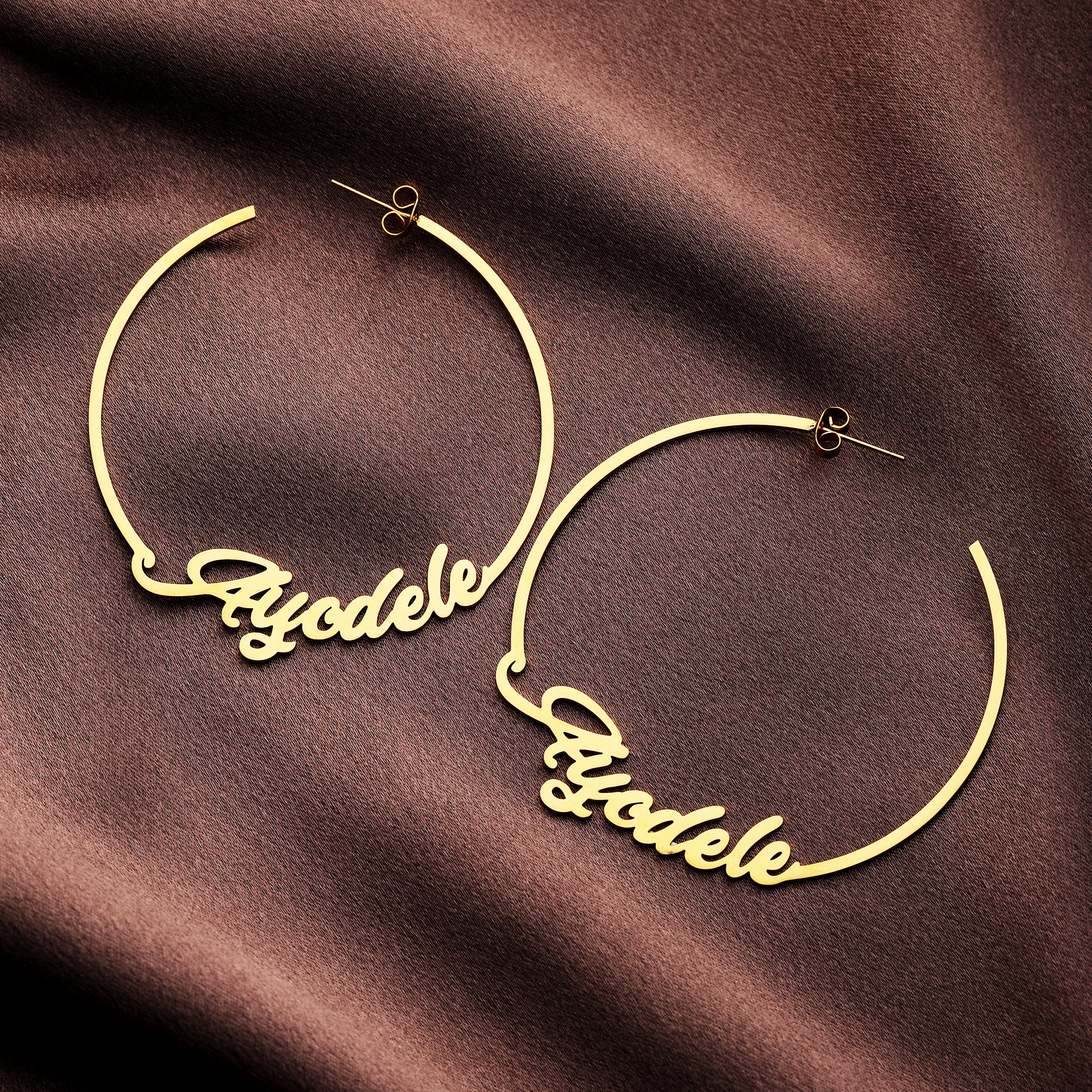 Custom Name Hoop Earrings, Name Plate Earrings, Letter Hoop Earrings ...