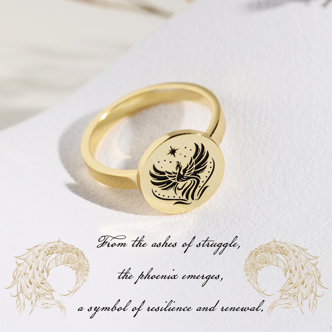 Phoenix Ring, Phoenix Jewelry, Spiritual Ring, Bird Ring, Signet Ring ...