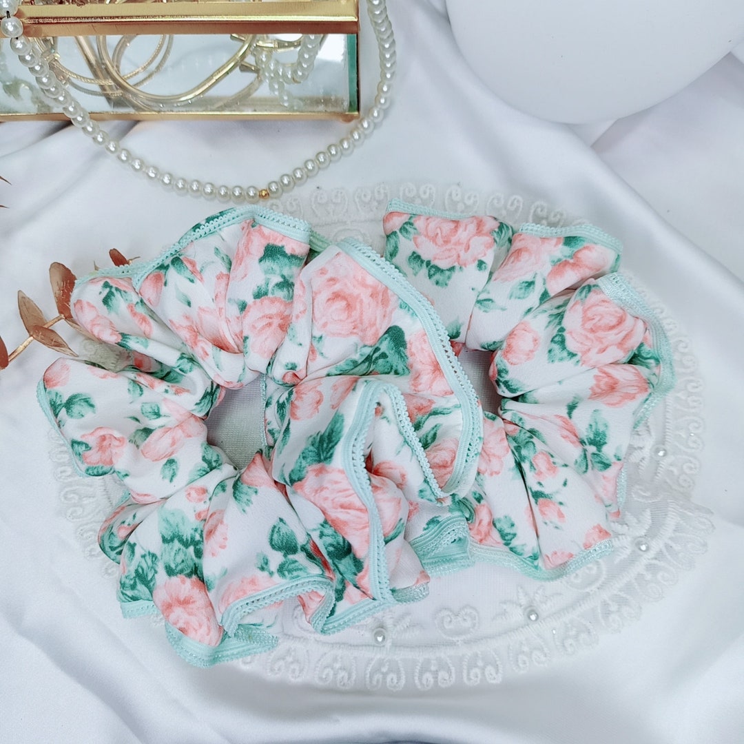 Scrunchie vintage Rose Scrunchies Decorated With Ruffles. - Etsy