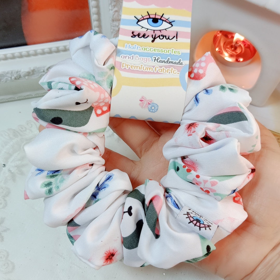 Scrunchie Rabbit Floren. Silk Fabric. the Texture is Soft and ...