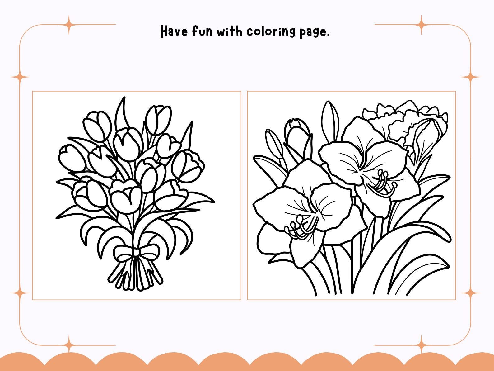 Simple Flower Coloring Pages | Bold and Easy Coloring Book ,natureart ...
