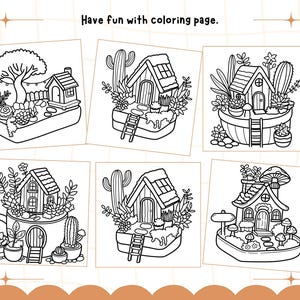 Miniature Garden Coloring Pages | Bold and Easy Coloring Book | Png ...
