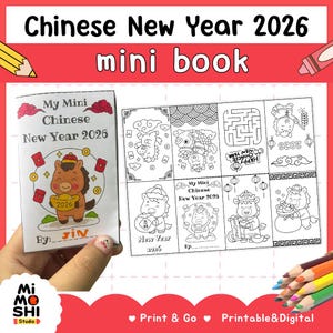 Chinese New Year 2026 Mini Book for Kids | Year of the Horse Printable ...