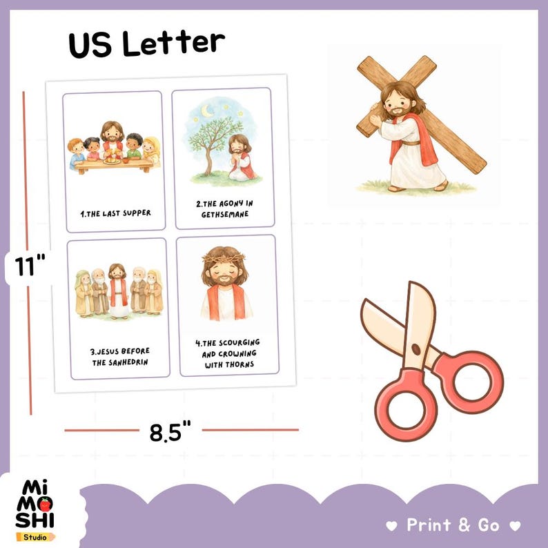 Stations of the Cross Flashcards | Lent & Easter Christian Printable ...