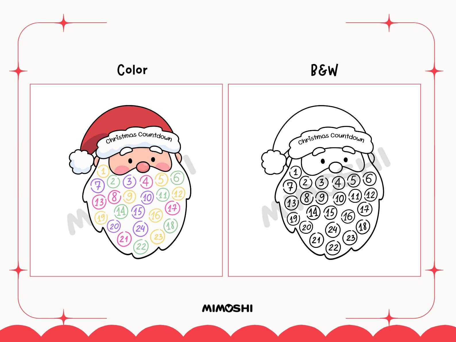 Santa Beard Christmas Countdown Craft — Fun Holiday Activity for Kids ...