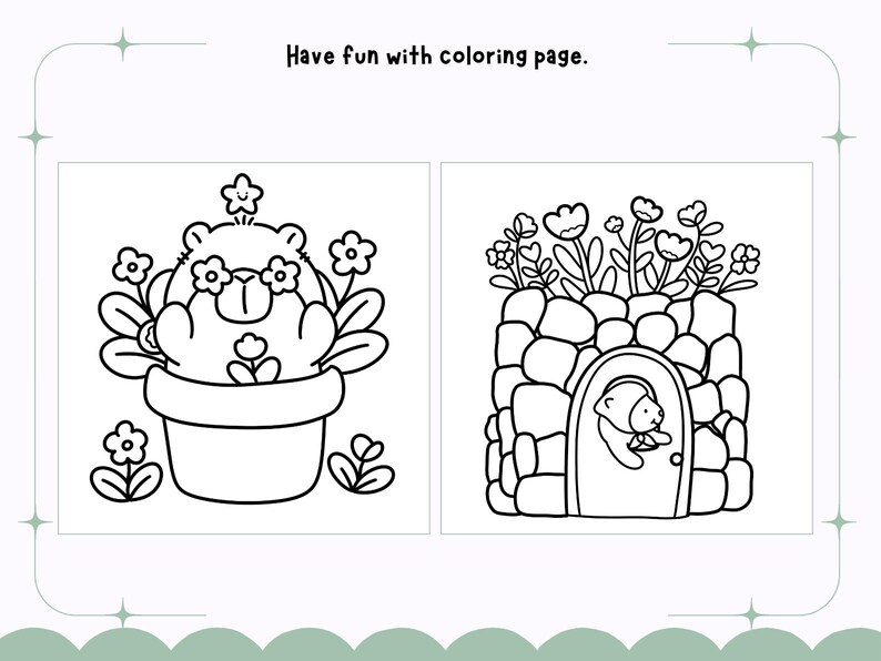 Cute Animal Pot Plant Coloring Pages | Bold and Easy Coloring Book ...