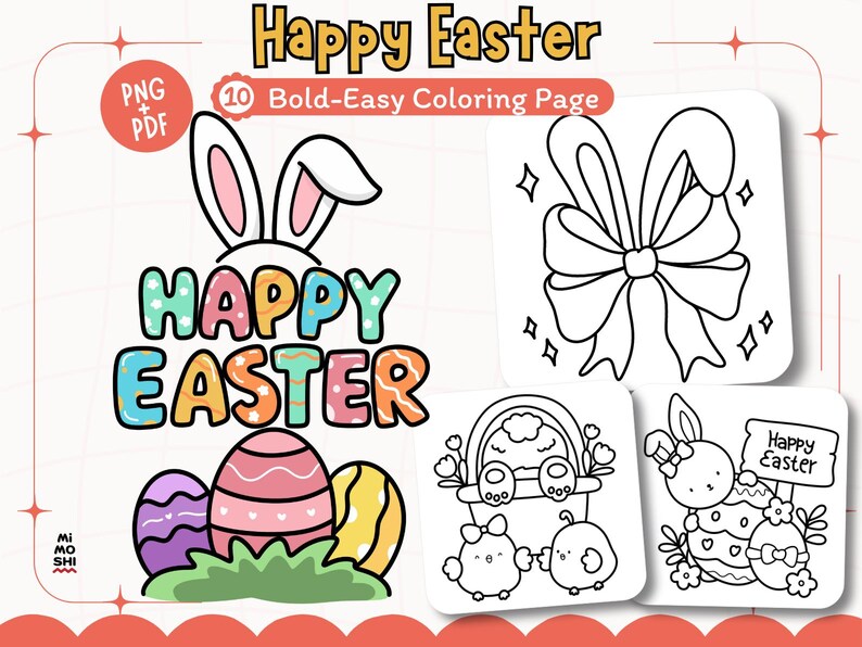Happy Easter Coloring Pages | Bold and Easy Coloring Book,cute Rabbit ...