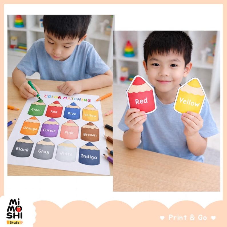Color Matching Printable | Pencil Color Match Activity for Preschool ...