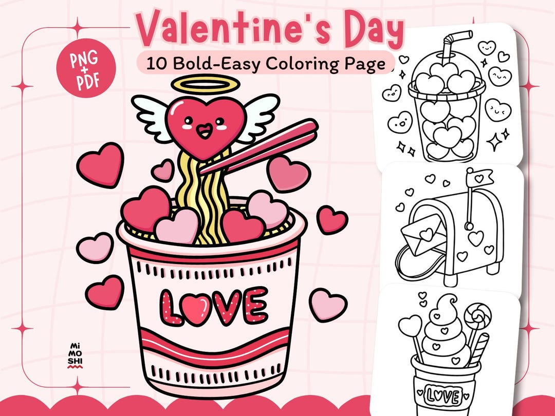 Valentine's Day Coloring Pages | Bold and Easy Coloring Book ,cozy Girl ...