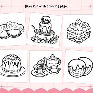 Desserts & Sweets Coloring Pages | Bold and Easy Coloring Book | Png ...