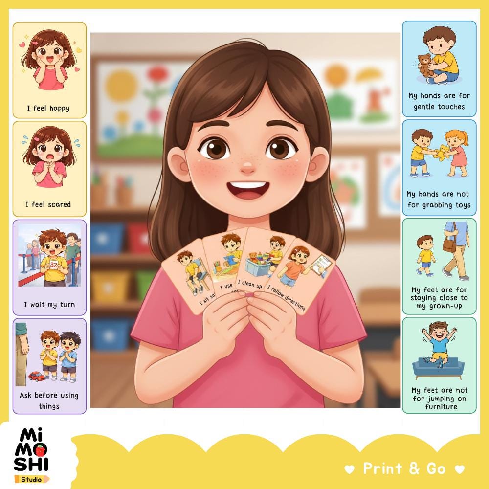 Good - Bad Behavior Flashcards | Social Skills & Emotions | Preschool ...