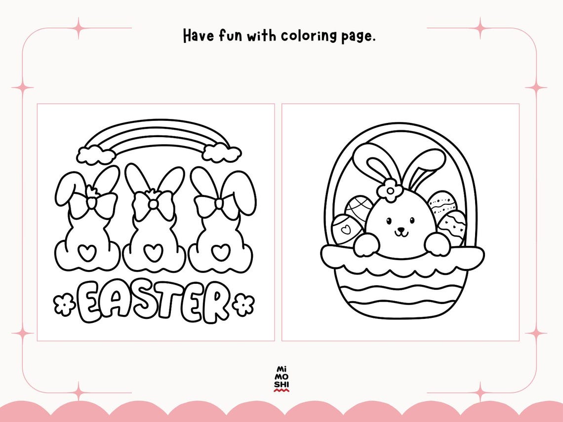 Happy Easter [2] Coloring Pages | Bold and Easy ,cute Cozy, Comfy and ...