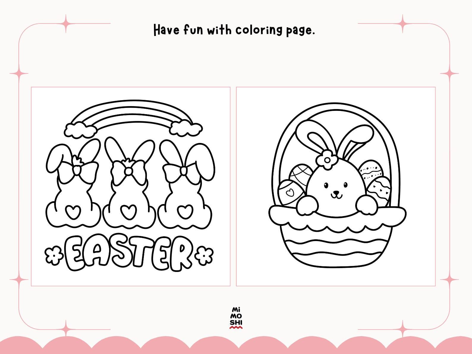 Happy Easter [2] Coloring Pages | Bold and Easy ,cute Cozy, Comfy and ...
