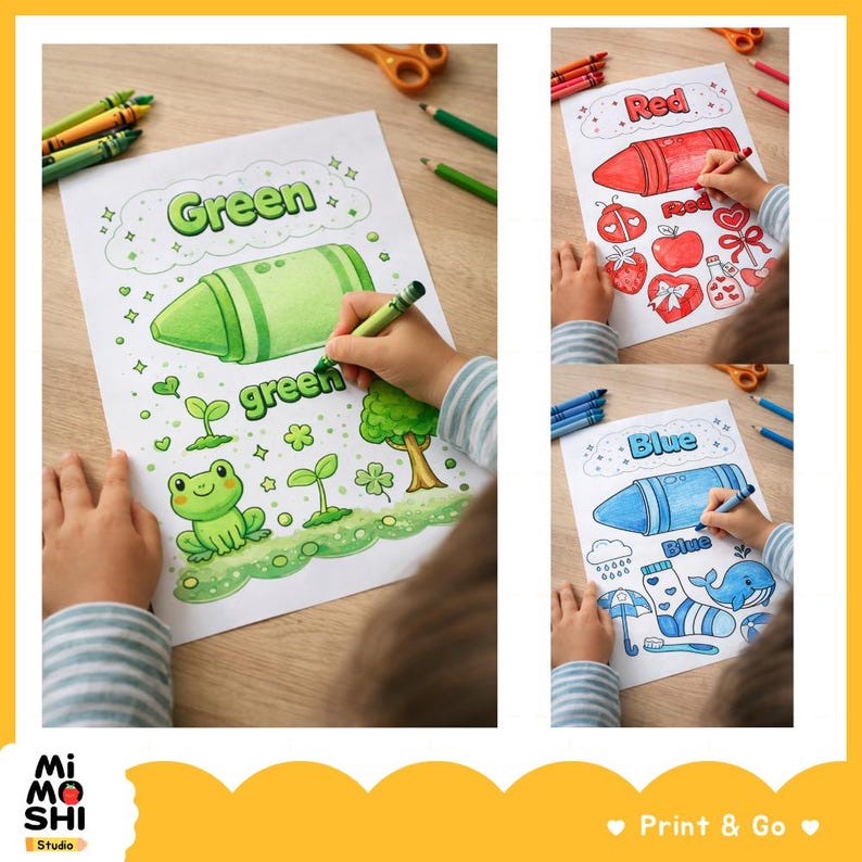 Color Learning Coloring Pages | Color Words Practice Worksheets for ...