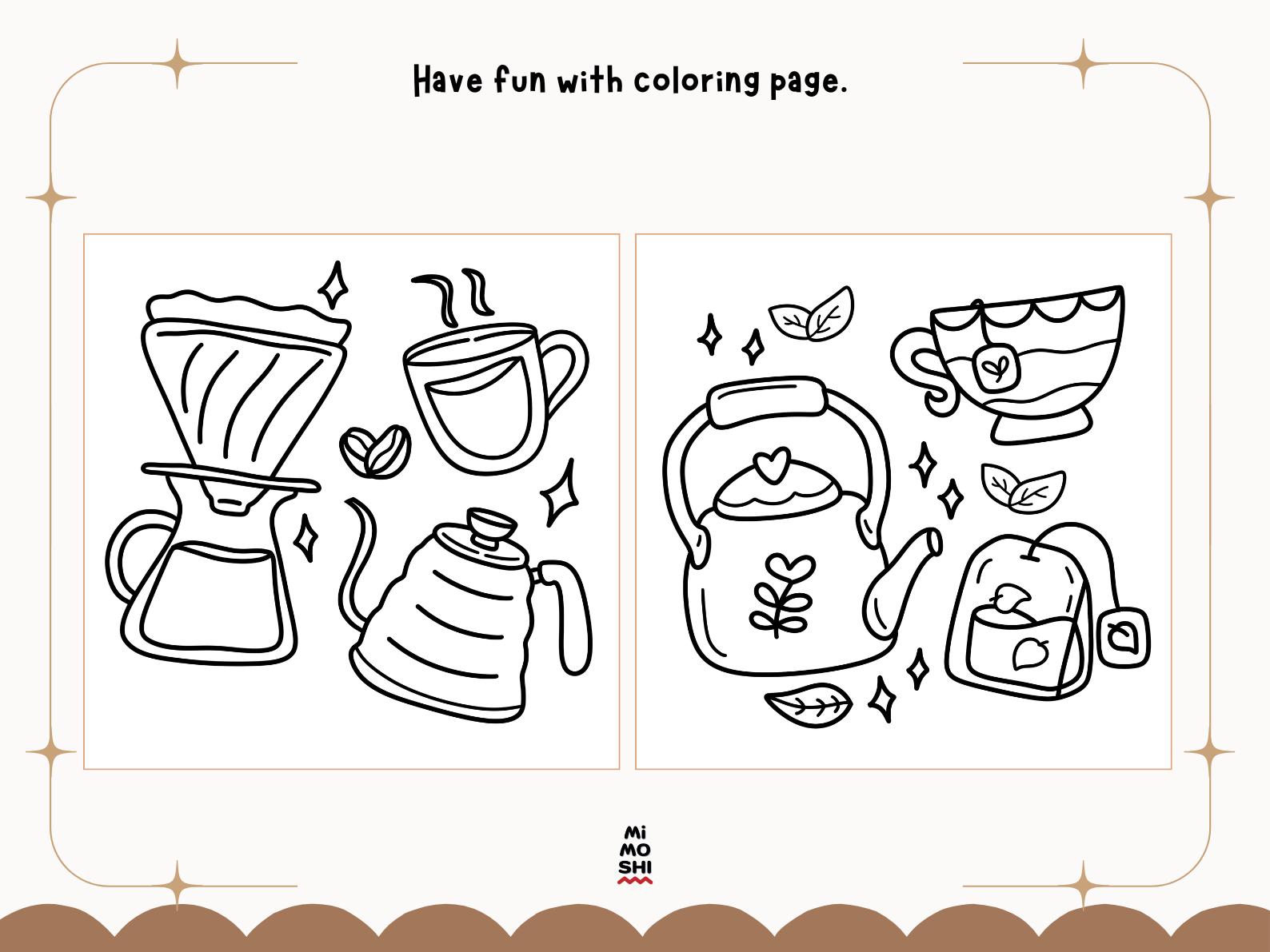 Coffee Lovers Coloring Pages | Bold and Easy Coloring Book ,cozy Coffee ...