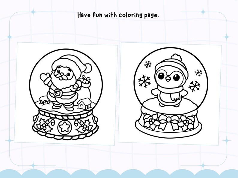 Christmas Snowball Globe Coloring Pages | Bold and Easy Coloring Book ...