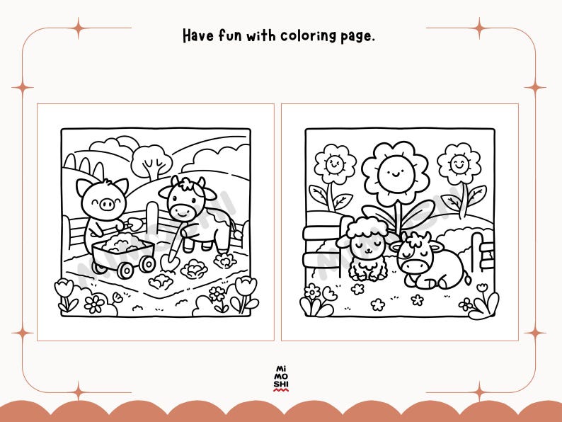 Cozy Farm Coloring Pages | Bold and Easy ,cozy Farm ,cute Farm Animals ...