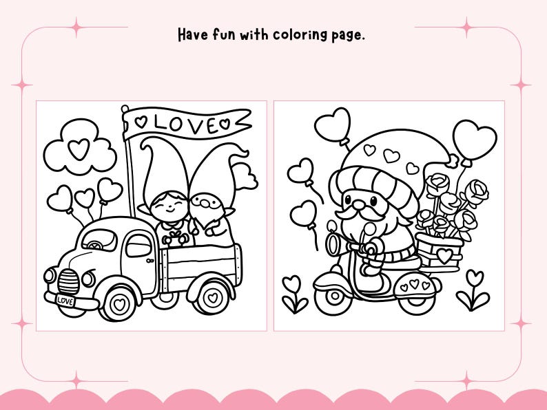 Gnome in Love Coloring Pages | Bold and Easy Coloring Book ...