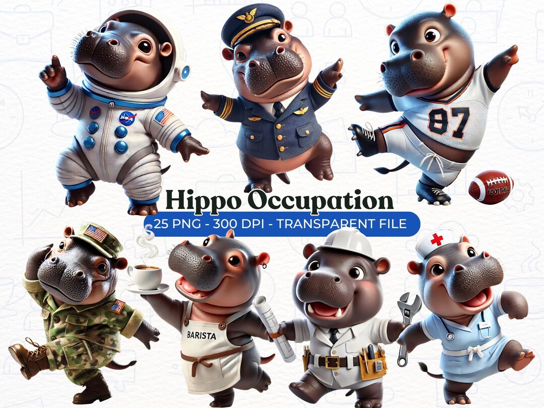 Hippo Occupation PNG Clipart , I Love Moo Deng ,moo Deng Bundle ...
