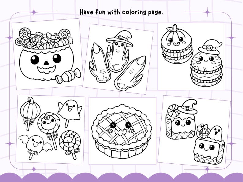 Halloween Sweets Coloring Pages | Bold and Easy Coloring Book ,desserts ...