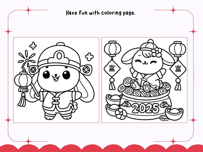 Chinese New Year Coloring Pages | Bold and Easy Coloring Book | Png ...