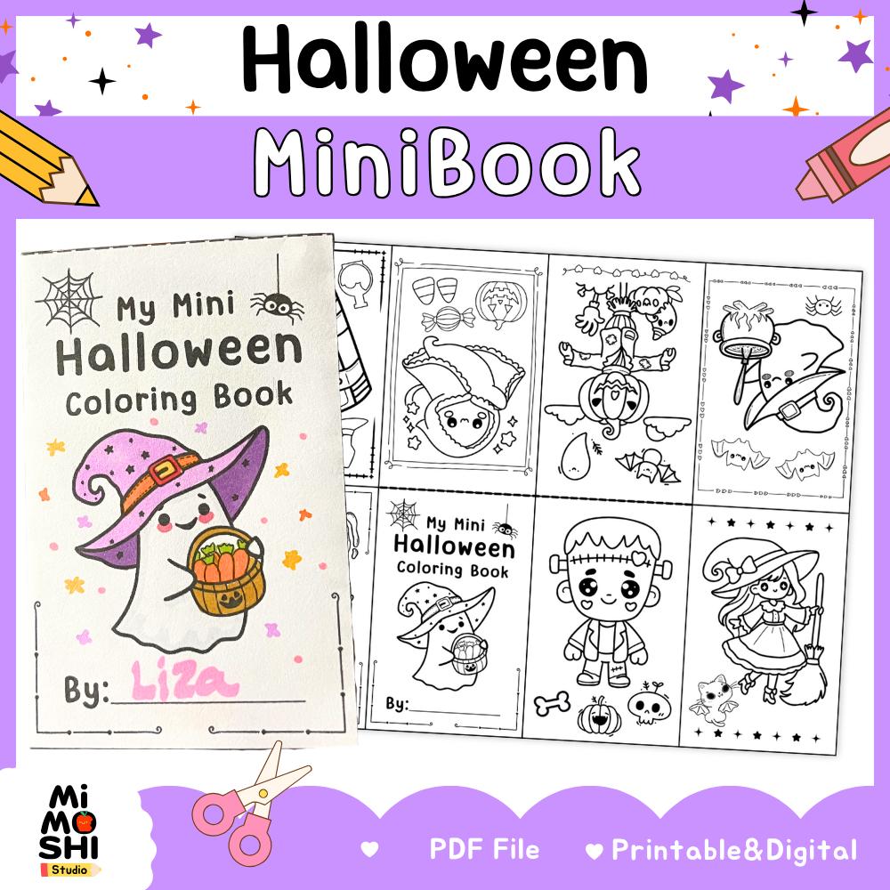 Halloween Mini Coloring Book | Printable Halloween Activity for Kids ...