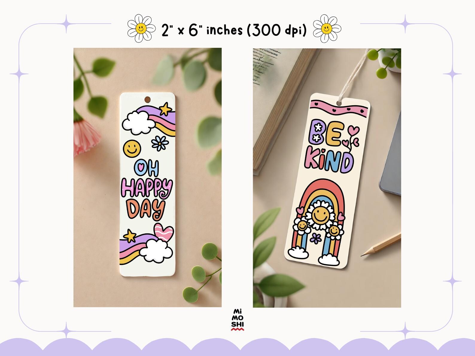 Groovy Coloring Bookmarks: Positive Vibes, Retro Designs (PNG + PDF) - Etsy